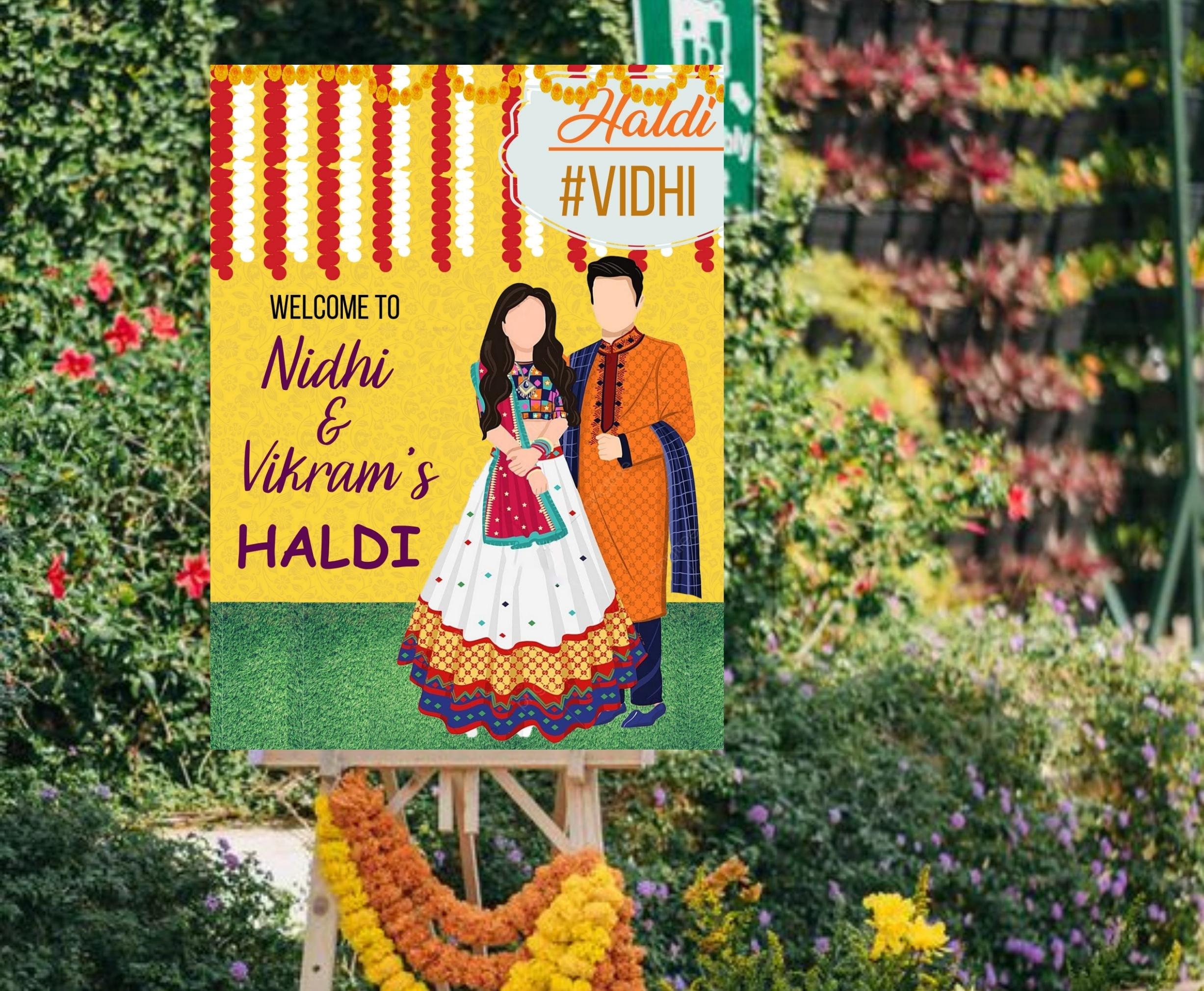 Couple Haldi Signs Pithi Signs Couple Haldi Welcome Signs & - Etsy