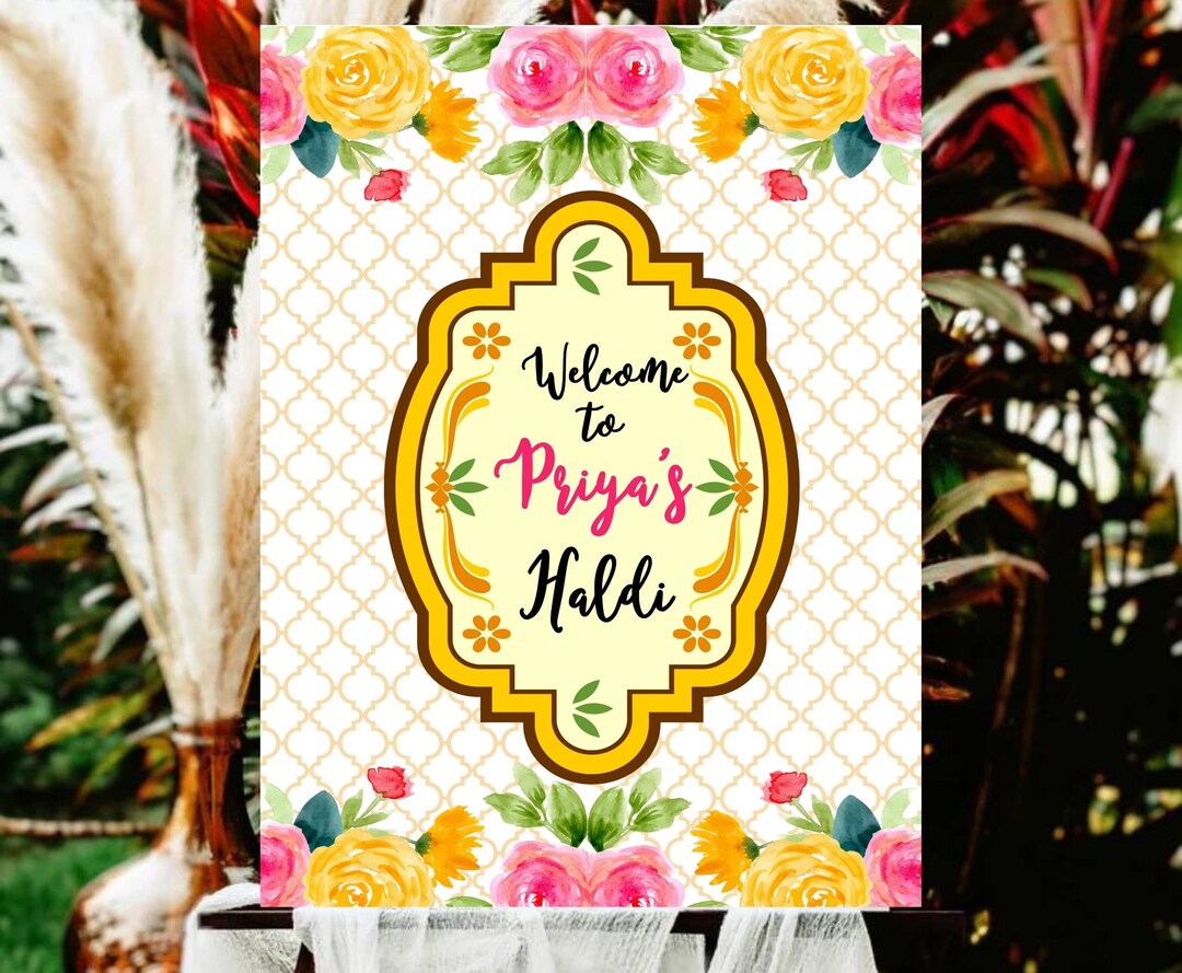 Aldi Sign as Pithi Welcome Sign, Haldi Ceremony Sign in Haldi ...