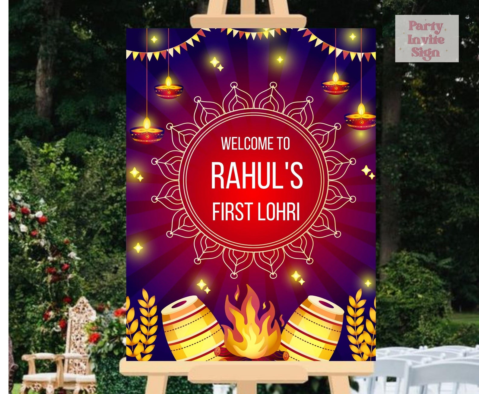 First Lohri Sign , Lohri Welcome Sign, Punjabi Festival Sign, Lohri ...