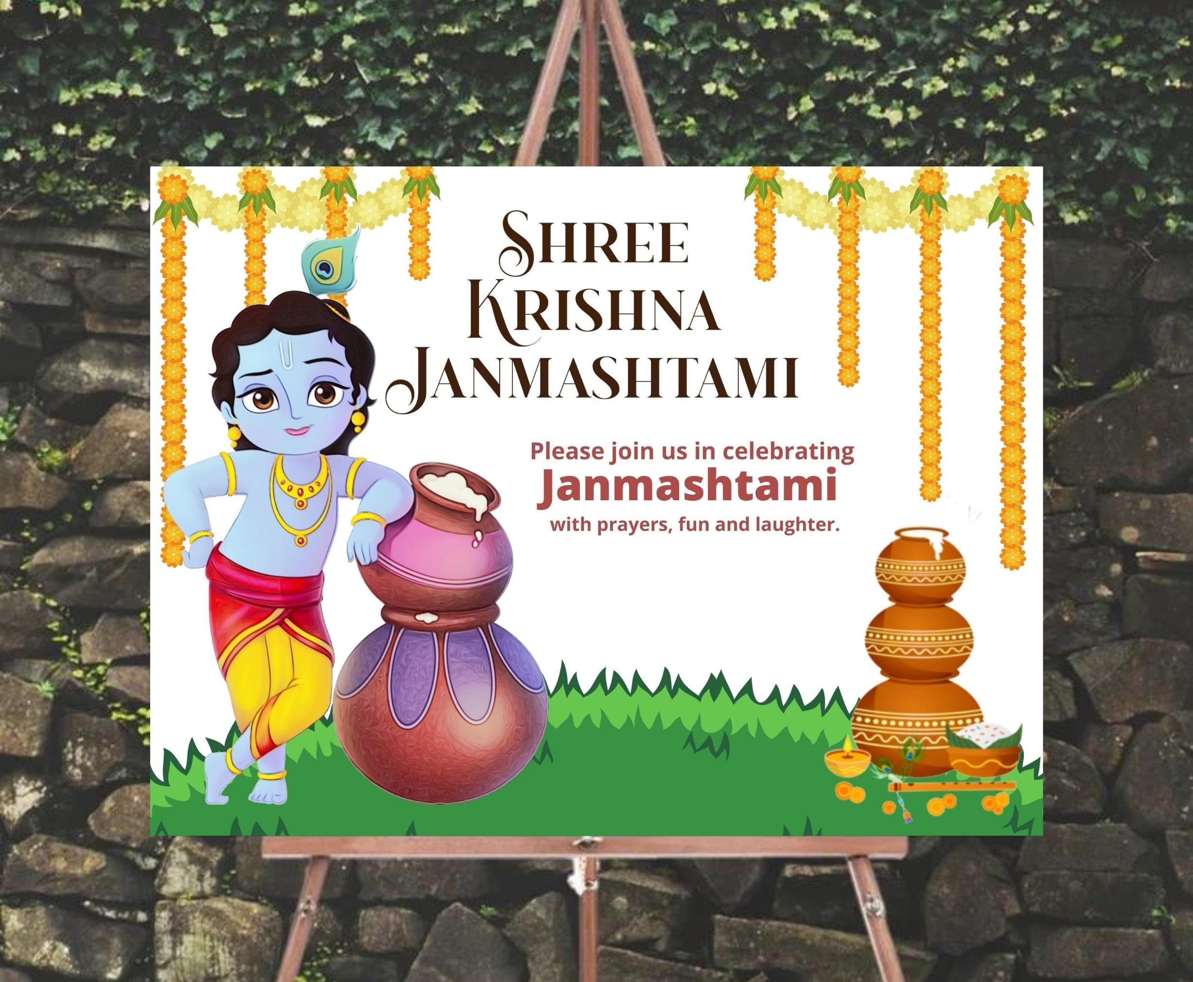 Krishna hindu God ,welcome Board / Sign, Jai Shri Krishna Vaishnav ...