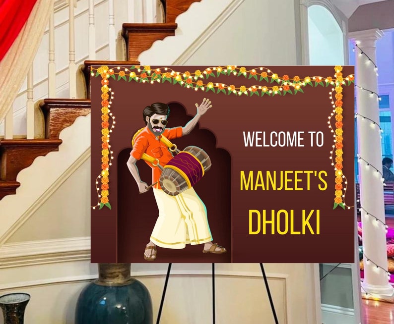 Dholak Welcome Signs as Dholki Welcome Signs Dholak Night - Etsy