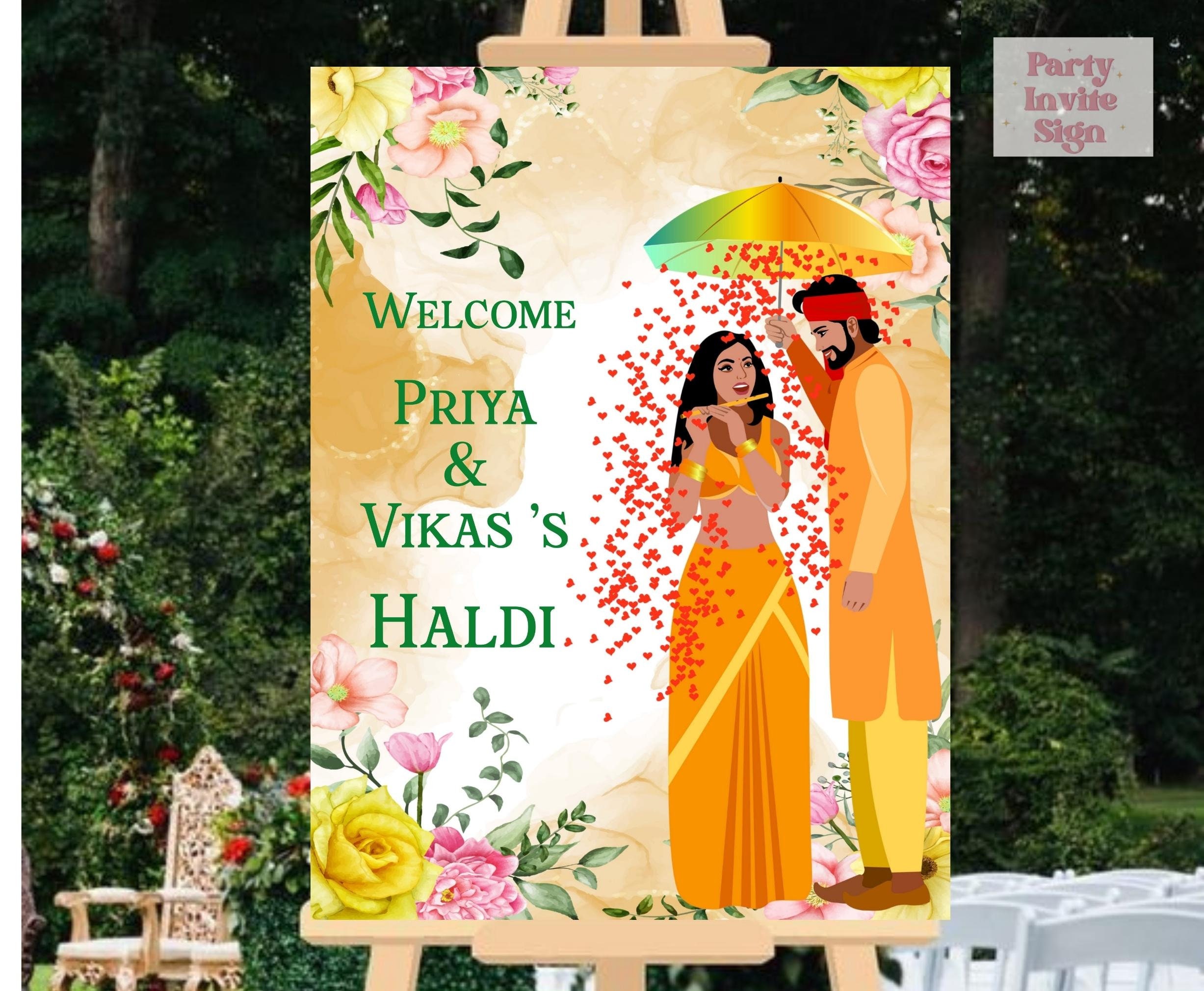 Haldi Signs & Haldi Signs, Pithi Signages as Haldi Welcome Signs ...