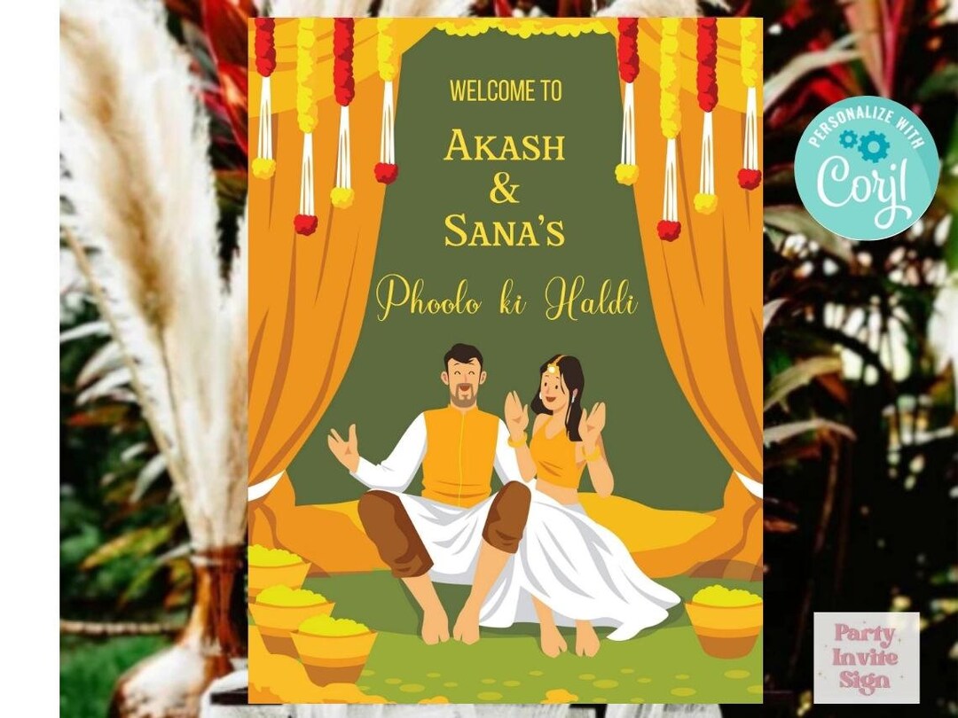 Haldi Signs & Haldi Welcome Sign, Haldi Decoration as Indian Wedding ...