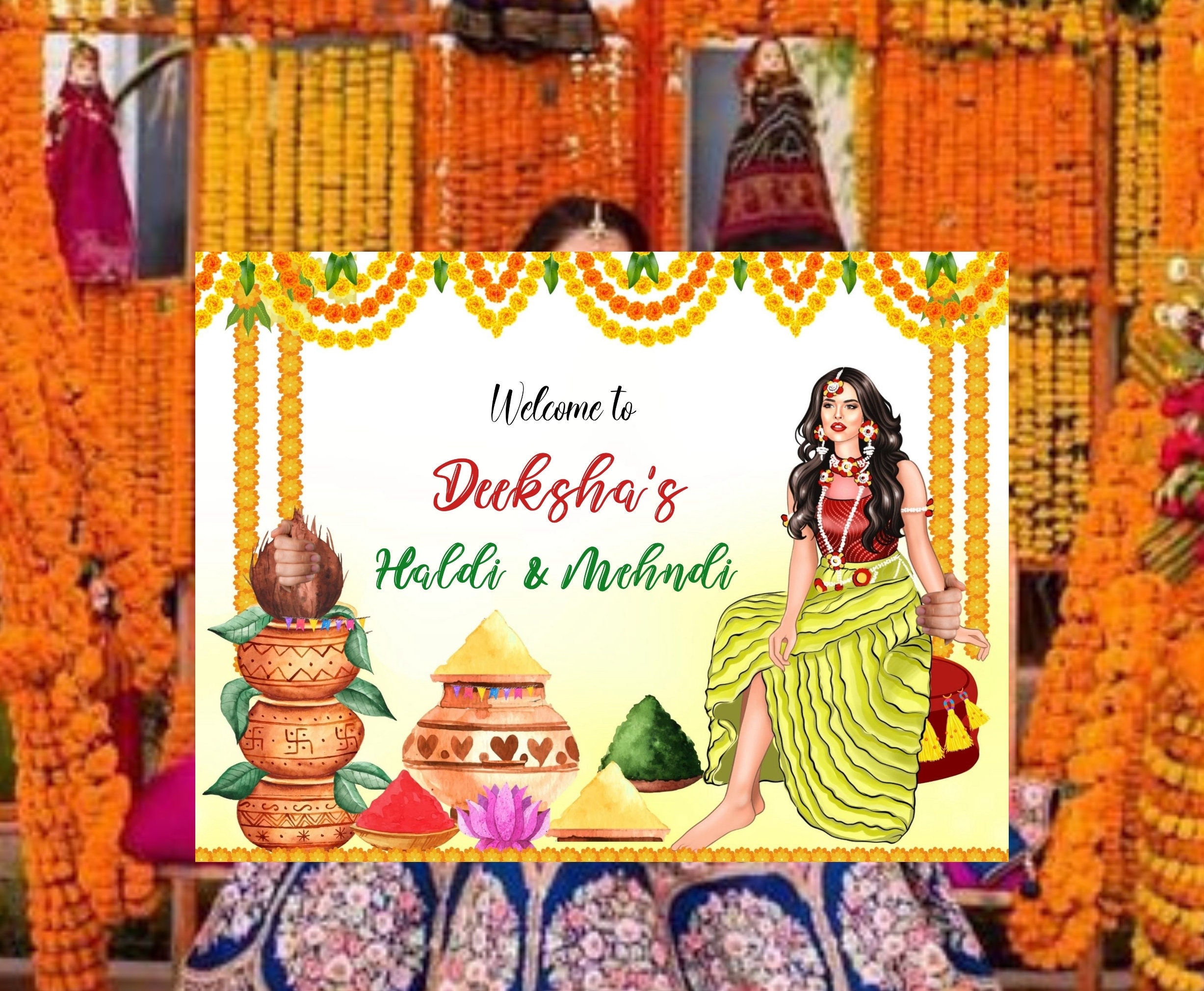 Haldi Posters as Welcome to Haldi Sign Haldi Welcome Signs & - Etsy