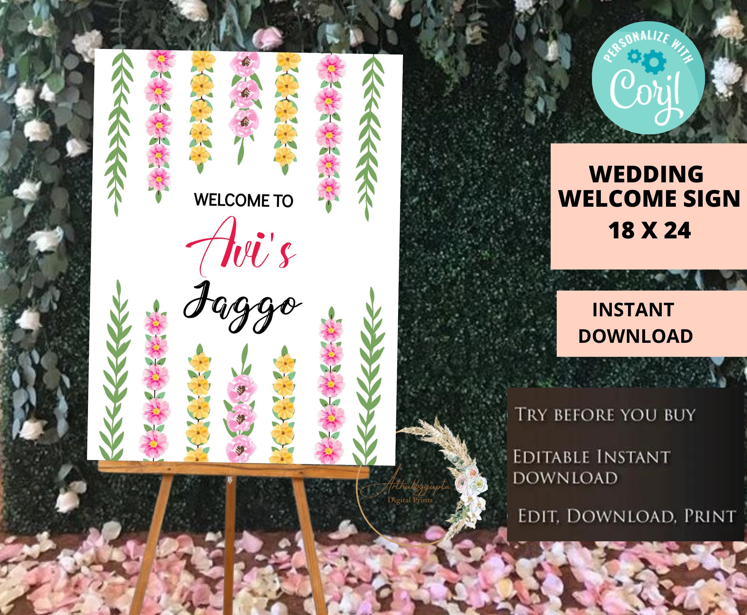 Jago Signs Welcome Board as Dholki Decor Sign Jaggo Night - Etsy Australia