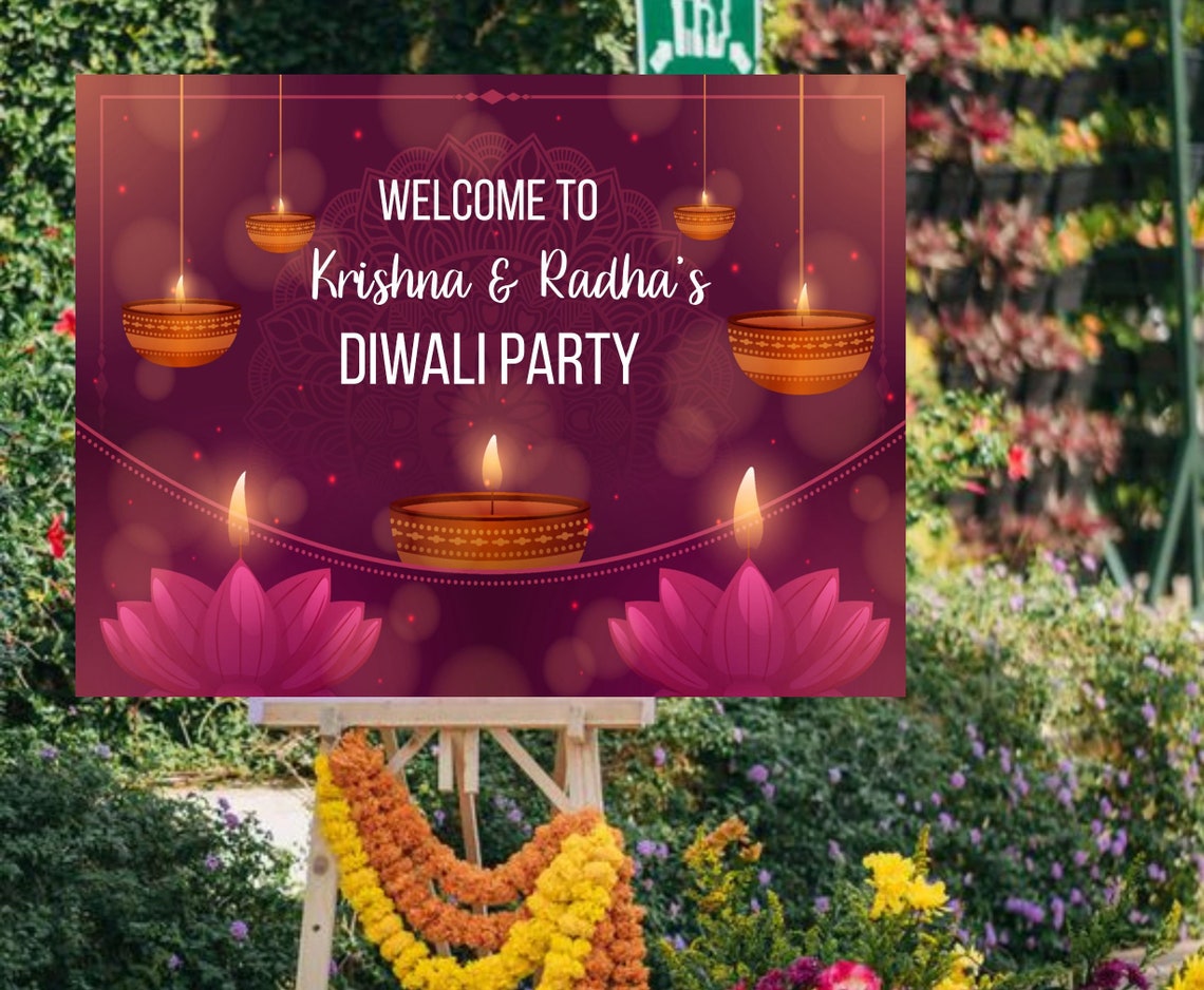 Welcome Diwali Signs & Diwali Party Signs Diwali Welcome - Etsy