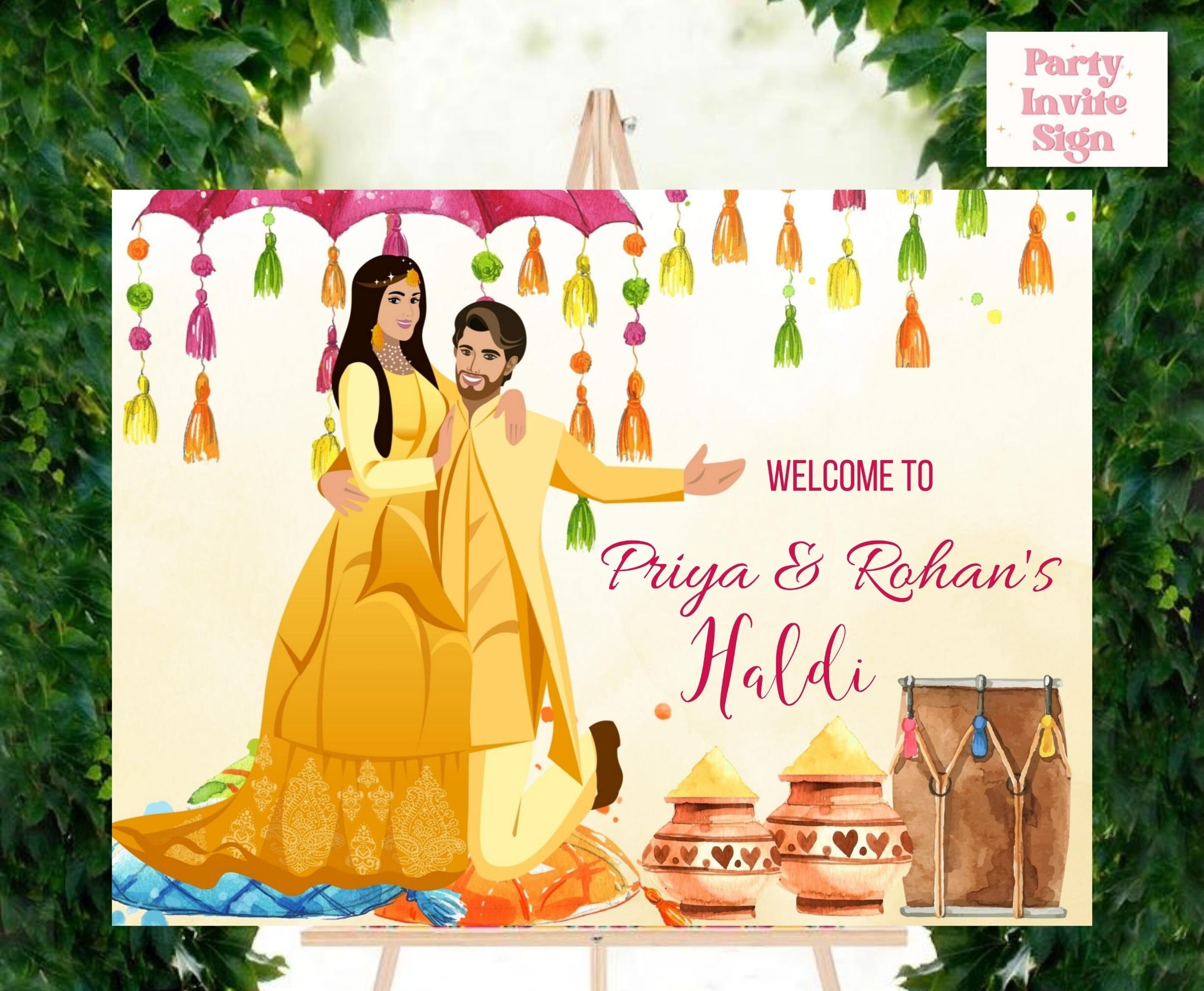 Couple Haldi Signages & Pithi Signages, Haldi Decoration as Haldi Decor ...