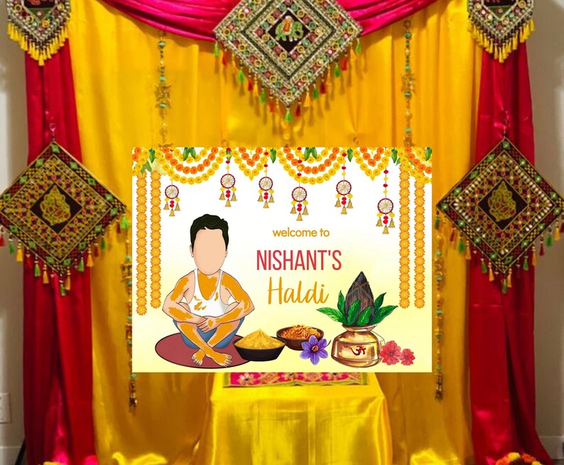 Haldi Posters Boy & Groom Haldi Signs Welcome to Haldi Signs - Etsy