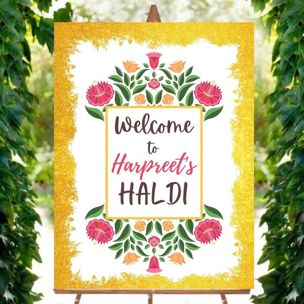 Haldi Ceremony Welcome Sign - Etsy