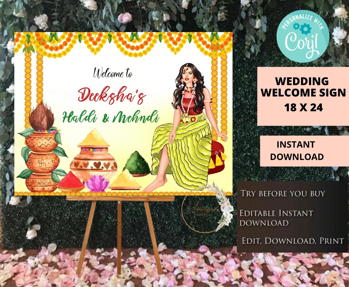 Haldi Posters as Welcome to Haldi Sign Haldi Welcome Signs & - Etsy