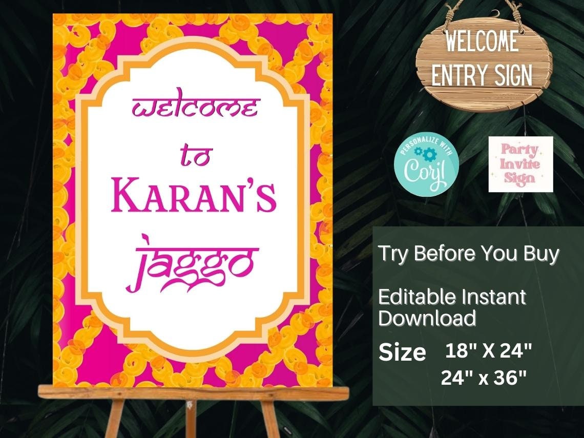 Jago Poster Jaggo Welcome Signs indian Jaggo Signs Jago - Etsy