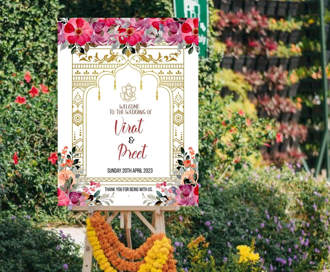Entry Welcome Signs as Indian Wedding Signs, Hindu Welcome Signs in ...