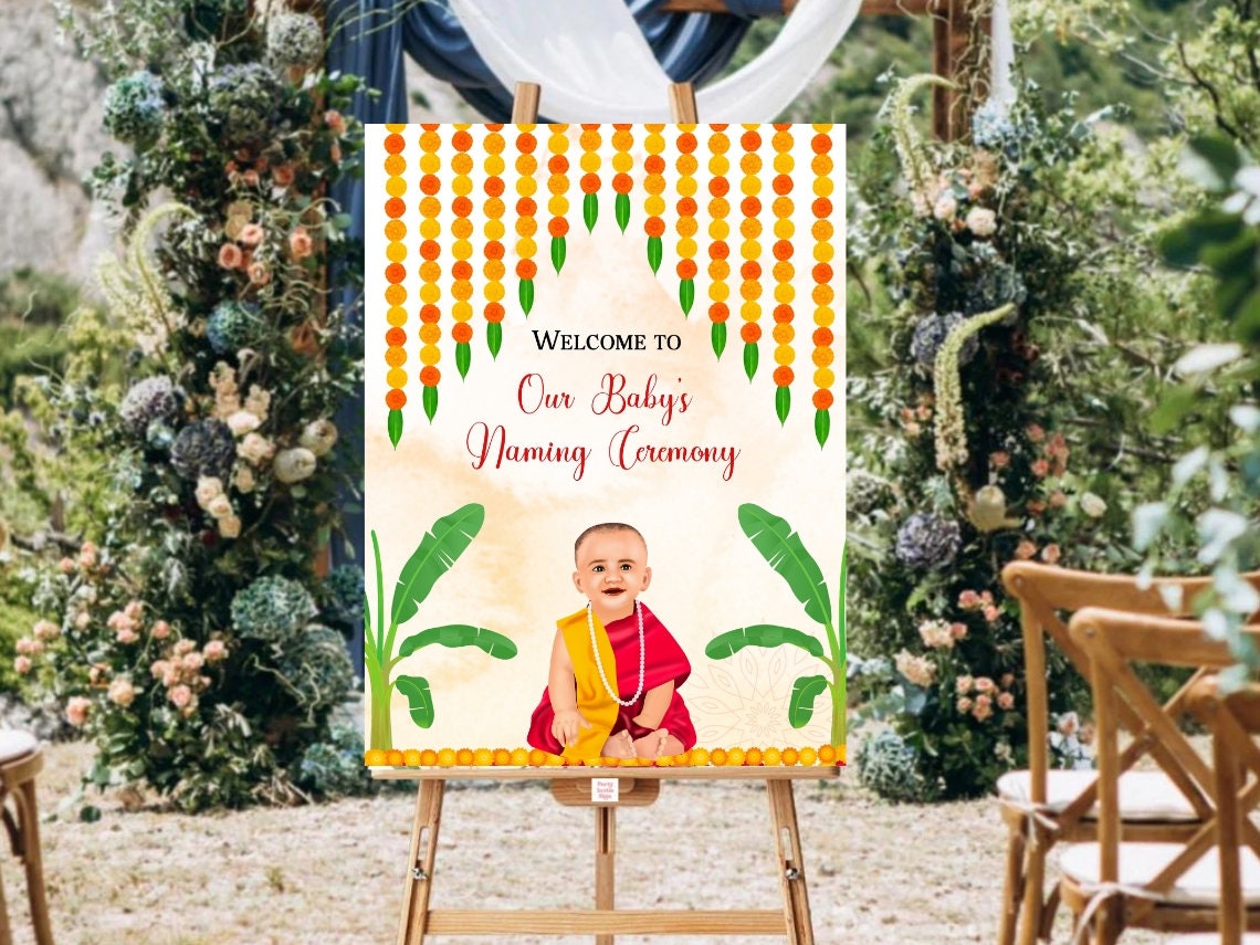 Indian Baby Naming Sign Cradle Ceremony Welcome Sign, Naamkaran Sanskar ...