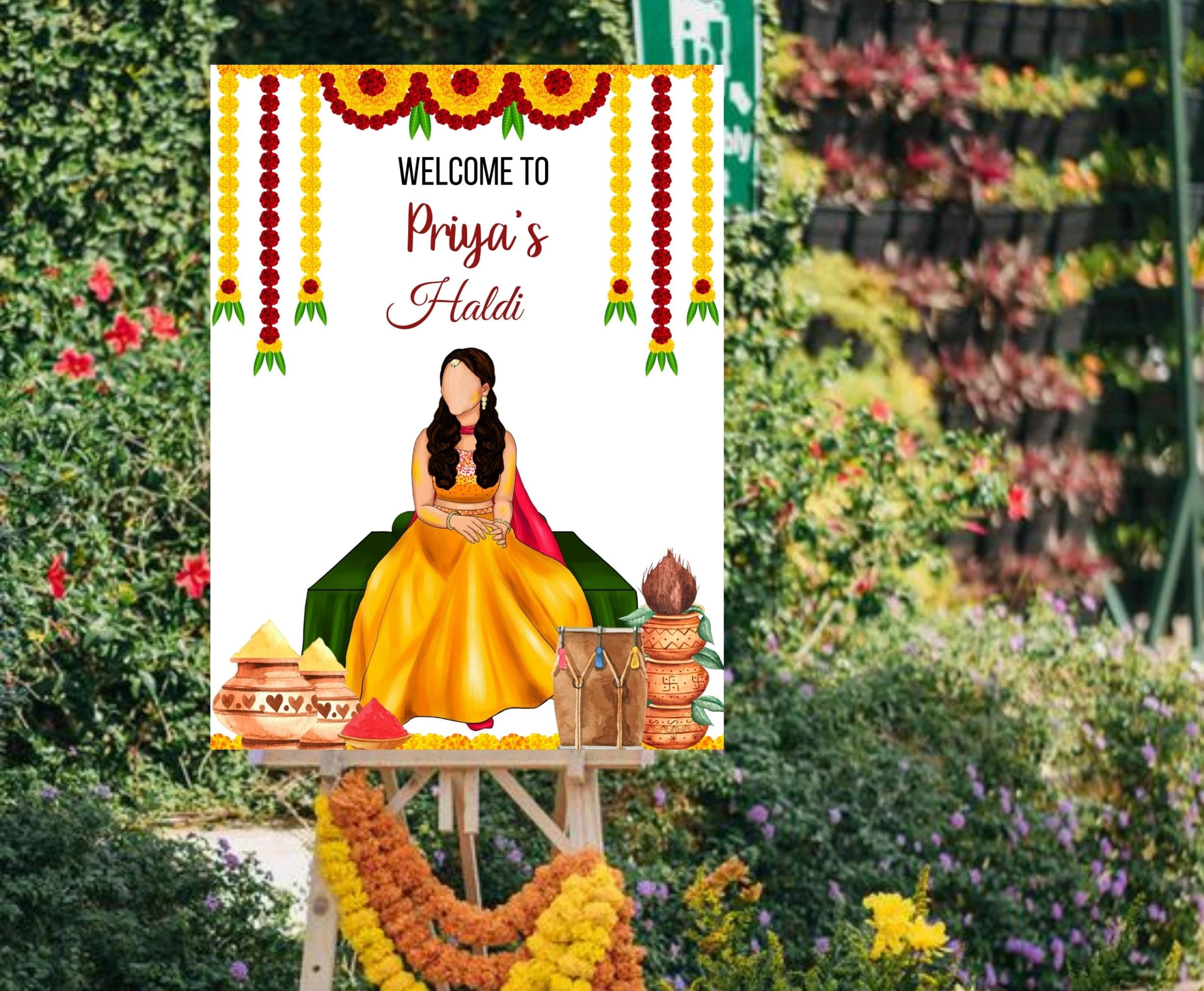Haldi Posters as Welcome to Haldi Sign, Haldi Welcome Signs & Haldi ...
