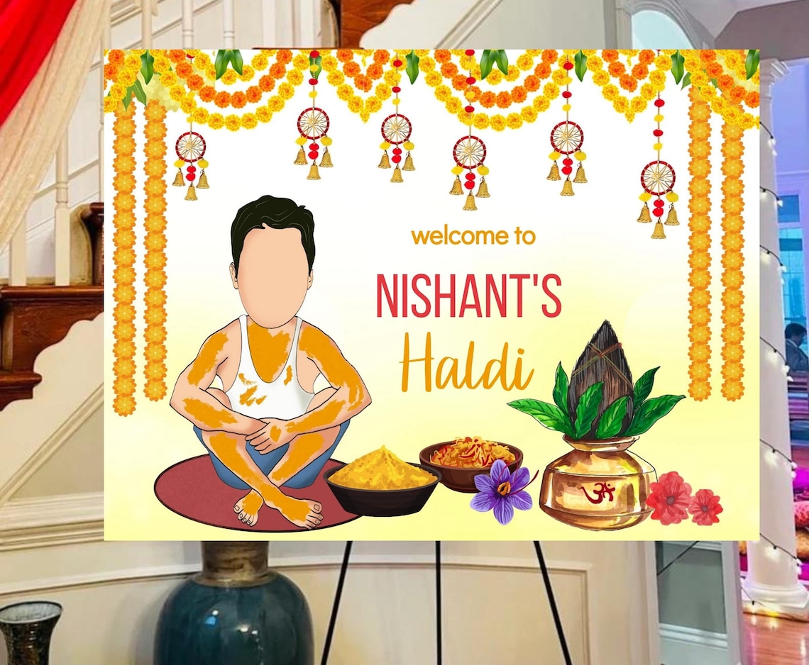 Haldi Posters Boy & Groom Haldi Signs Welcome to Haldi Signs - Etsy