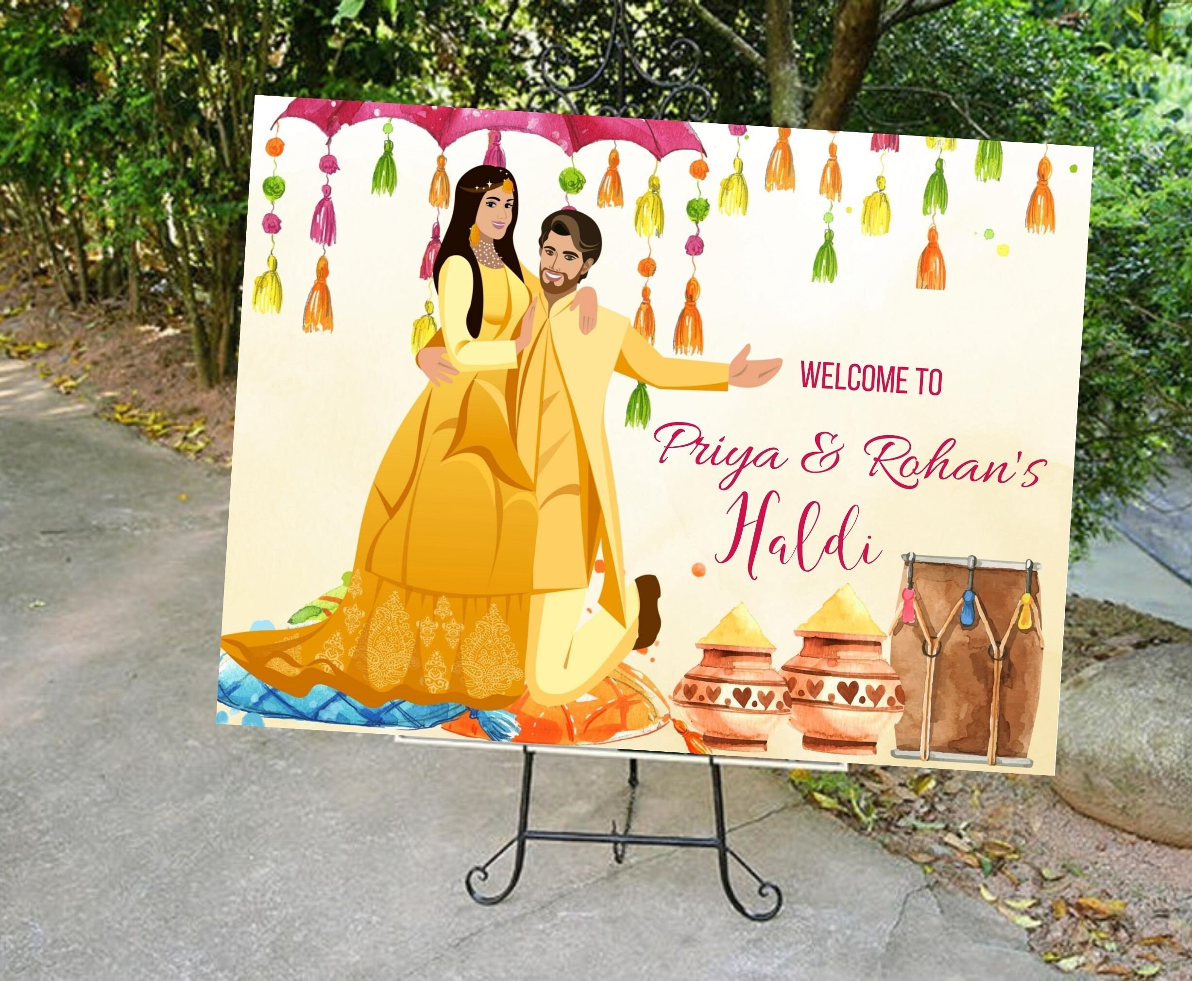 Couple Haldi Signages & Pithi Signages, Haldi Decoration as Haldi Decor ...