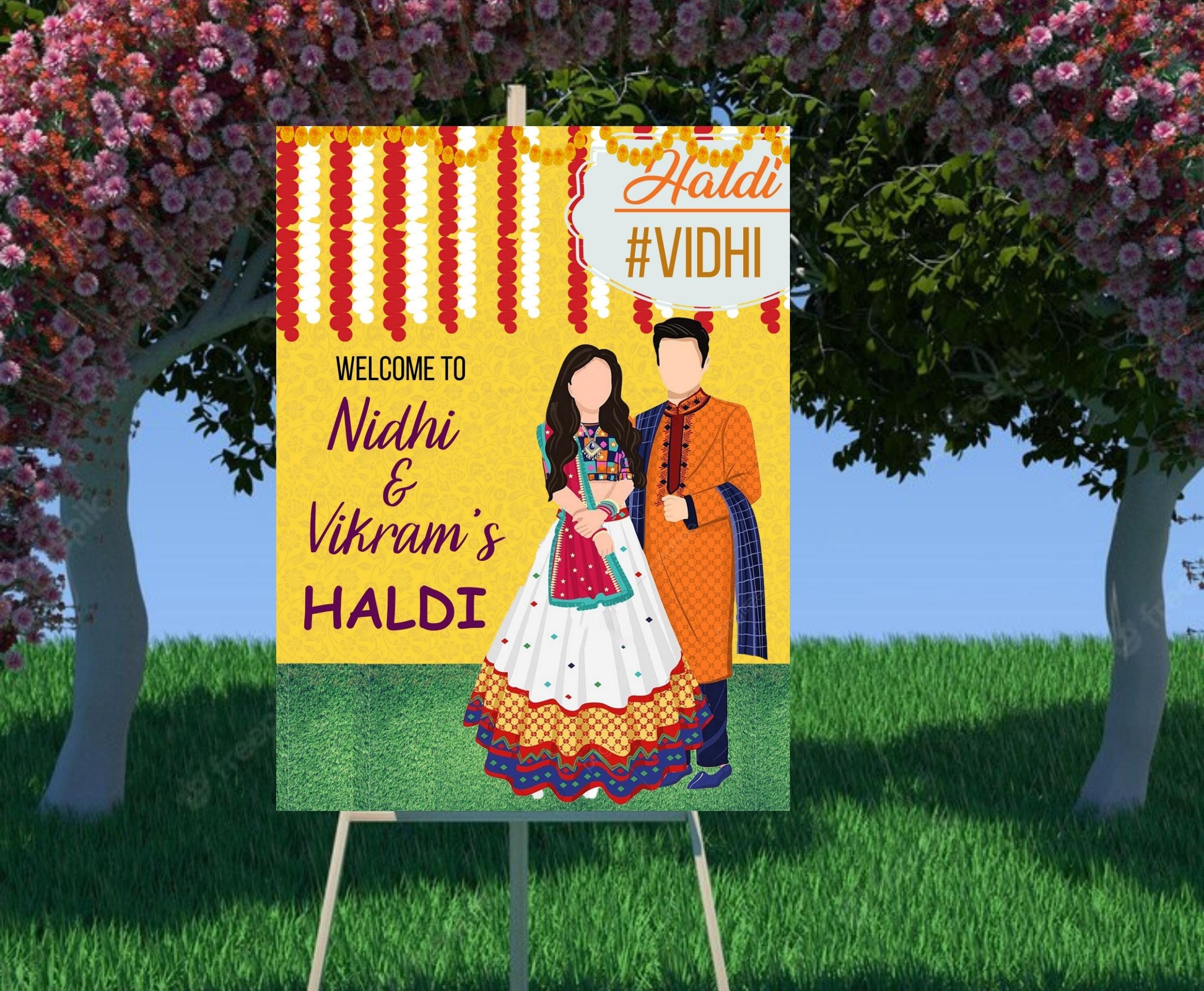 Couple Haldi Signs Pithi Signs Couple Haldi Welcome Signs & - Etsy