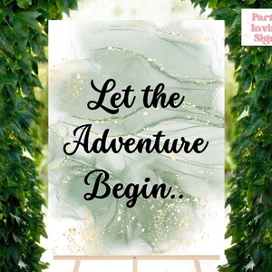 Let the Adventure Begin, Adventure Begins Wedding Welcome Sign Rustic ...