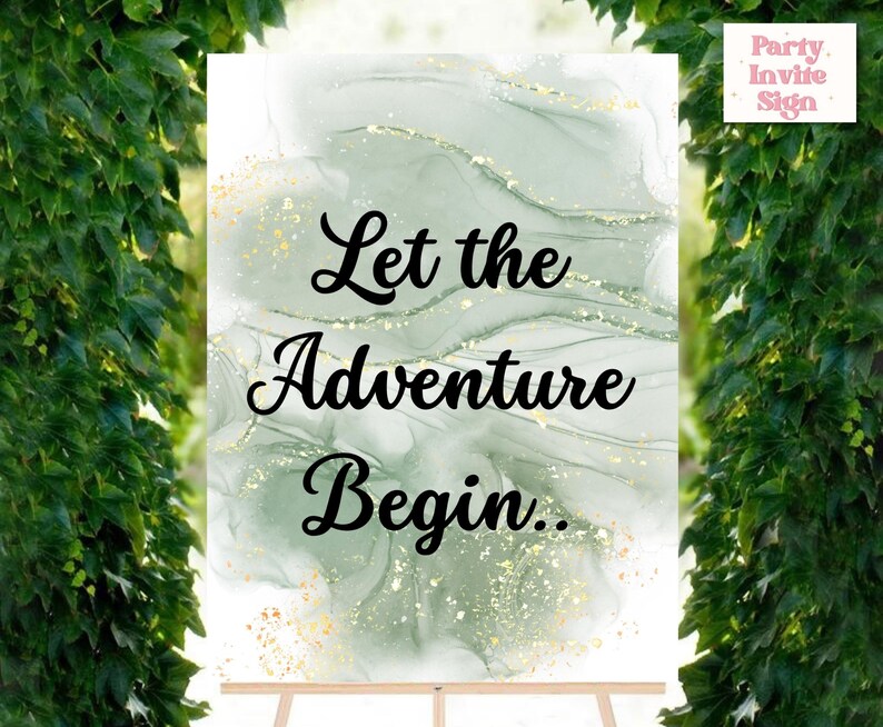 Let the Adventure Begin, Adventure Begins Wedding Welcome Sign Rustic ...