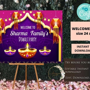 Welcome Diwali Signs & Diwali Party Signs, Diwali Welcome Signs as ...