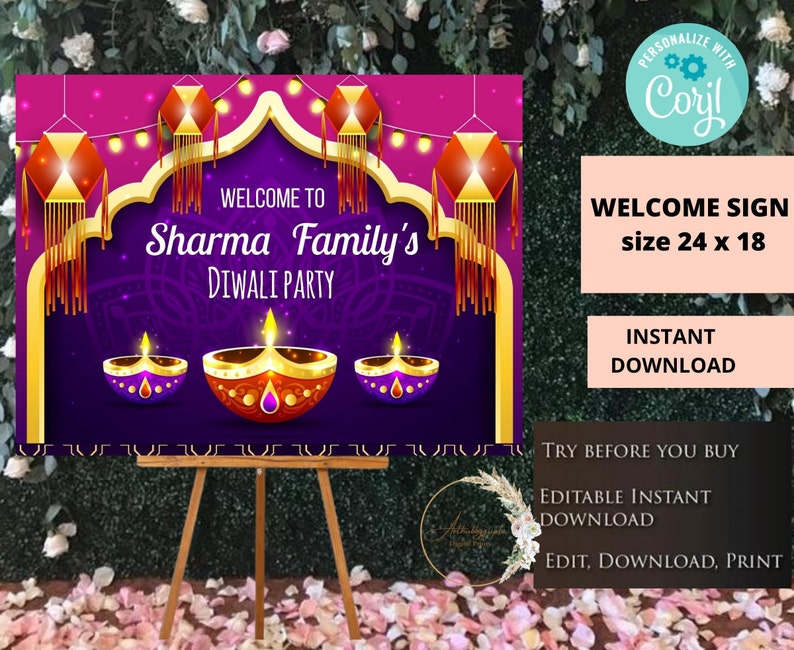 Welcome Diwali Signs & Diwali Party Signs, Diwali Welcome Signs as ...