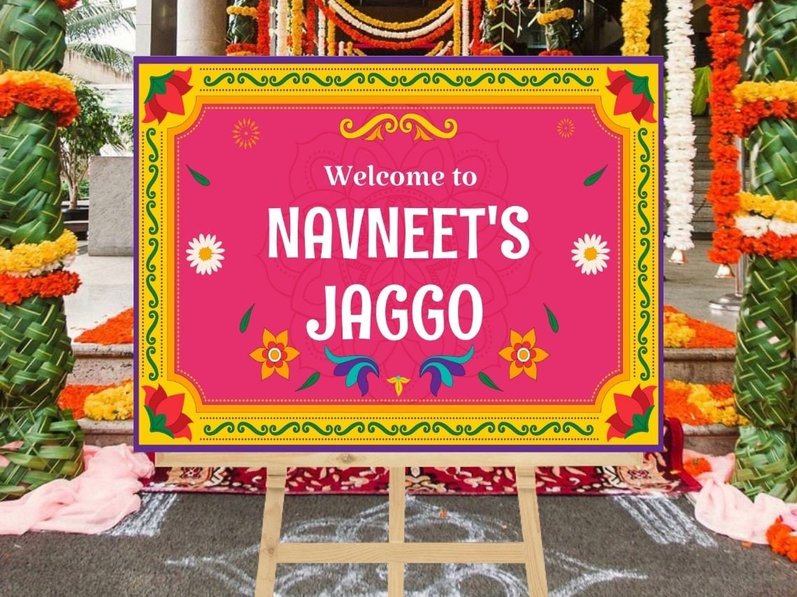 Jago Poster, Jaggo Welcome Signs ,indian Jaggo Signs, Jago Welcome ...