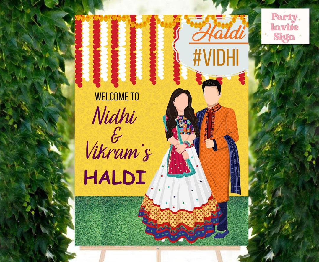 Couple Haldi Signs Pithi Signs Couple Haldi Welcome Signs & - Etsy
