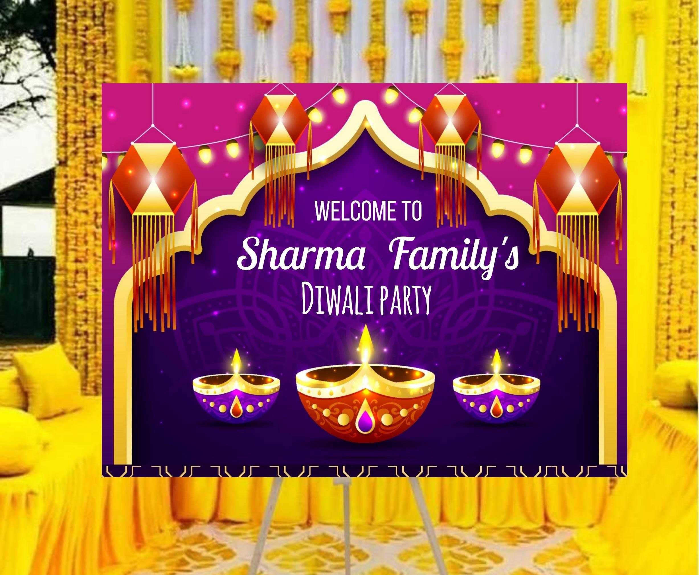 Welcome Diwali Signs & Diwali Party Signs Diwali Welcome - Etsy