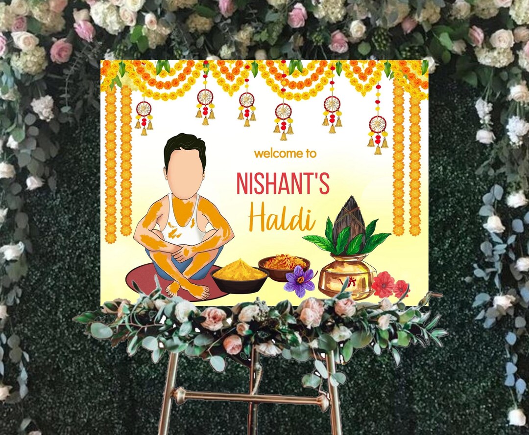 Haldi Posters Boy & Groom Haldi Signs Welcome to Haldi Signs - Etsy