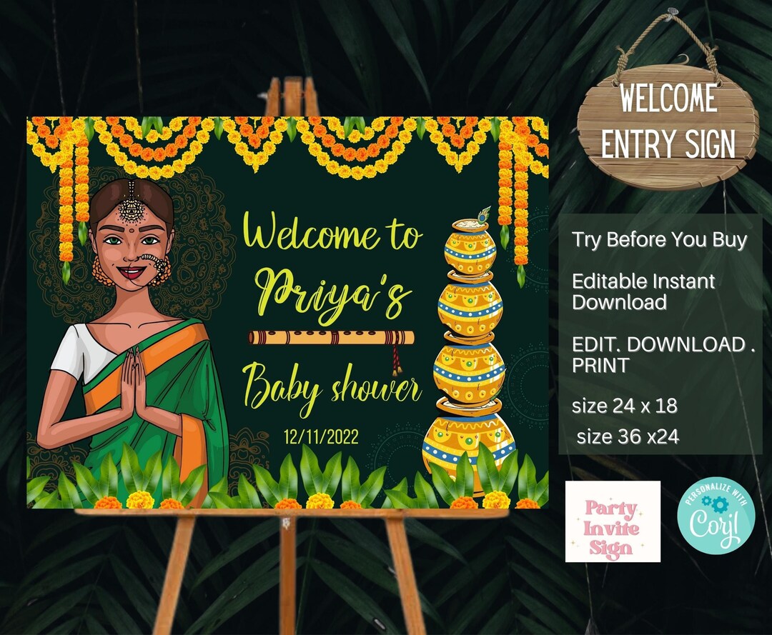 Godh Bharai Decor Godh Bharai Ceremony Godh Bharai Sign Indian Baby ...