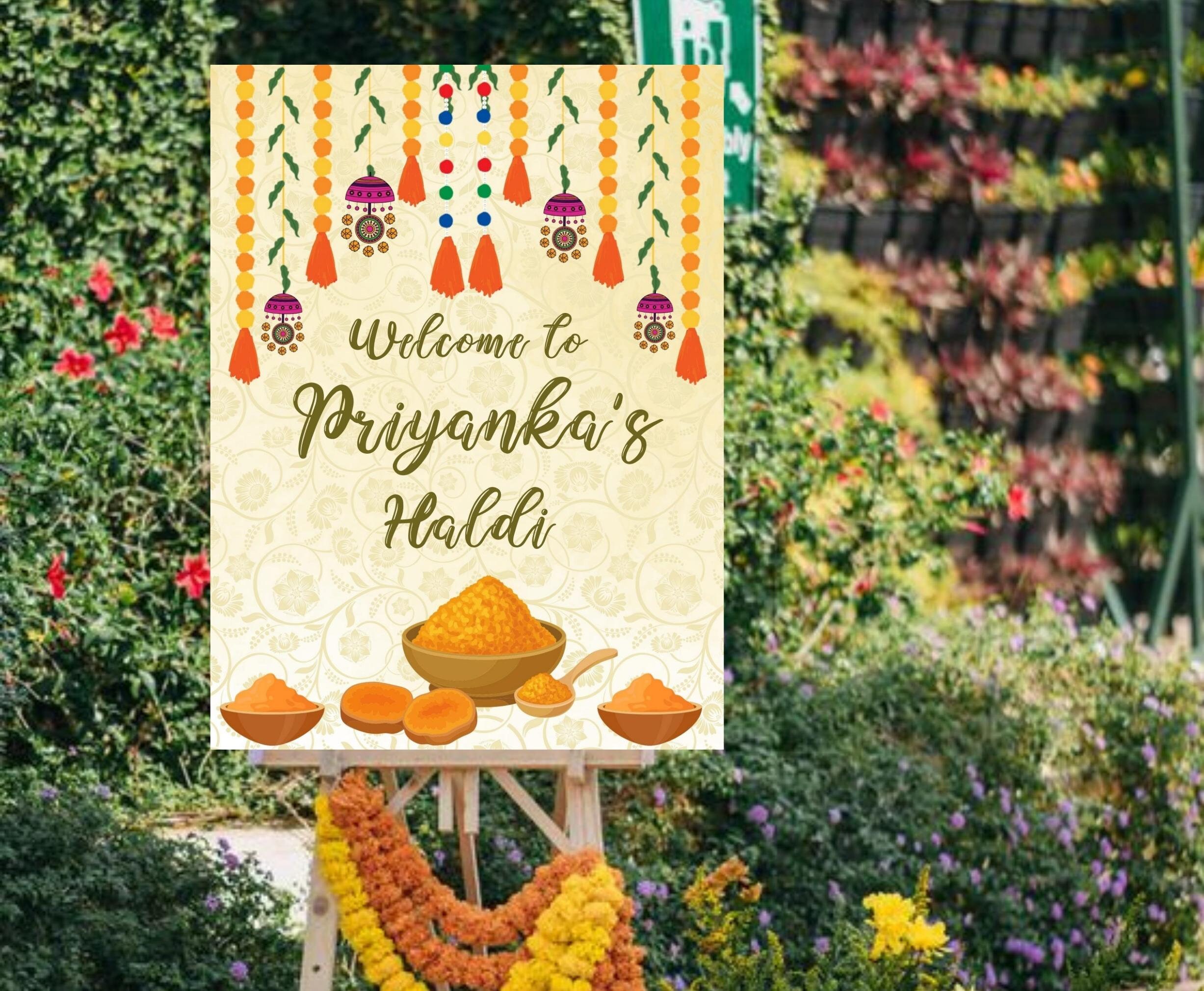 Indian Haldi Decor Entry Sign Board Groom's Haldi & Pithi - Etsy