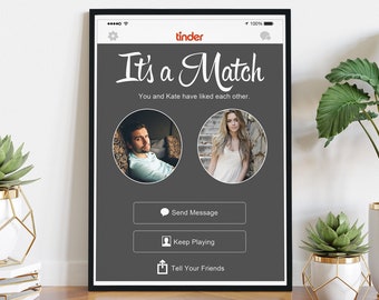Tinder Match Poster - Etsy