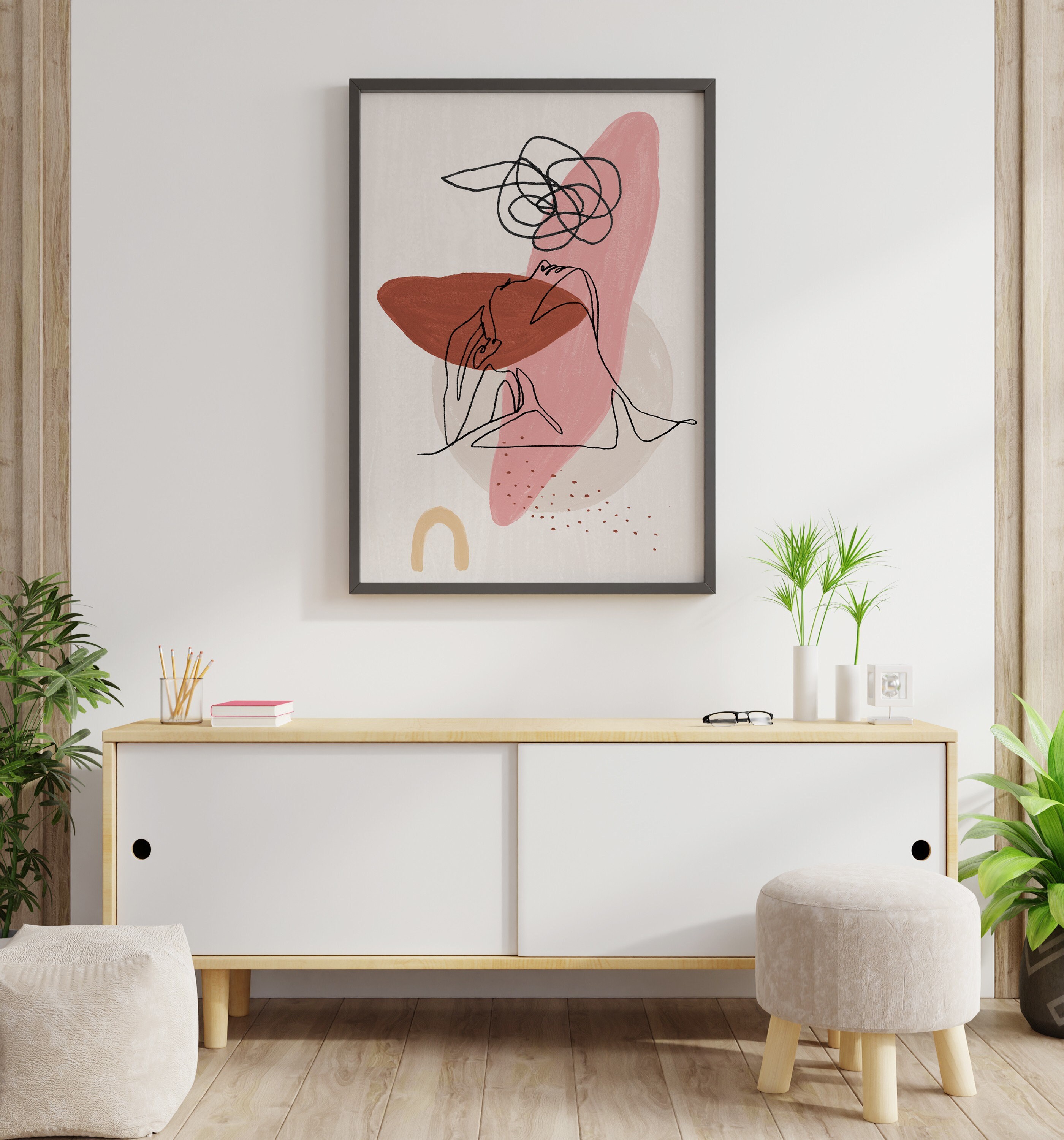 Woman Looking Up Line Art Line Drawing One Line Female | Etsy
