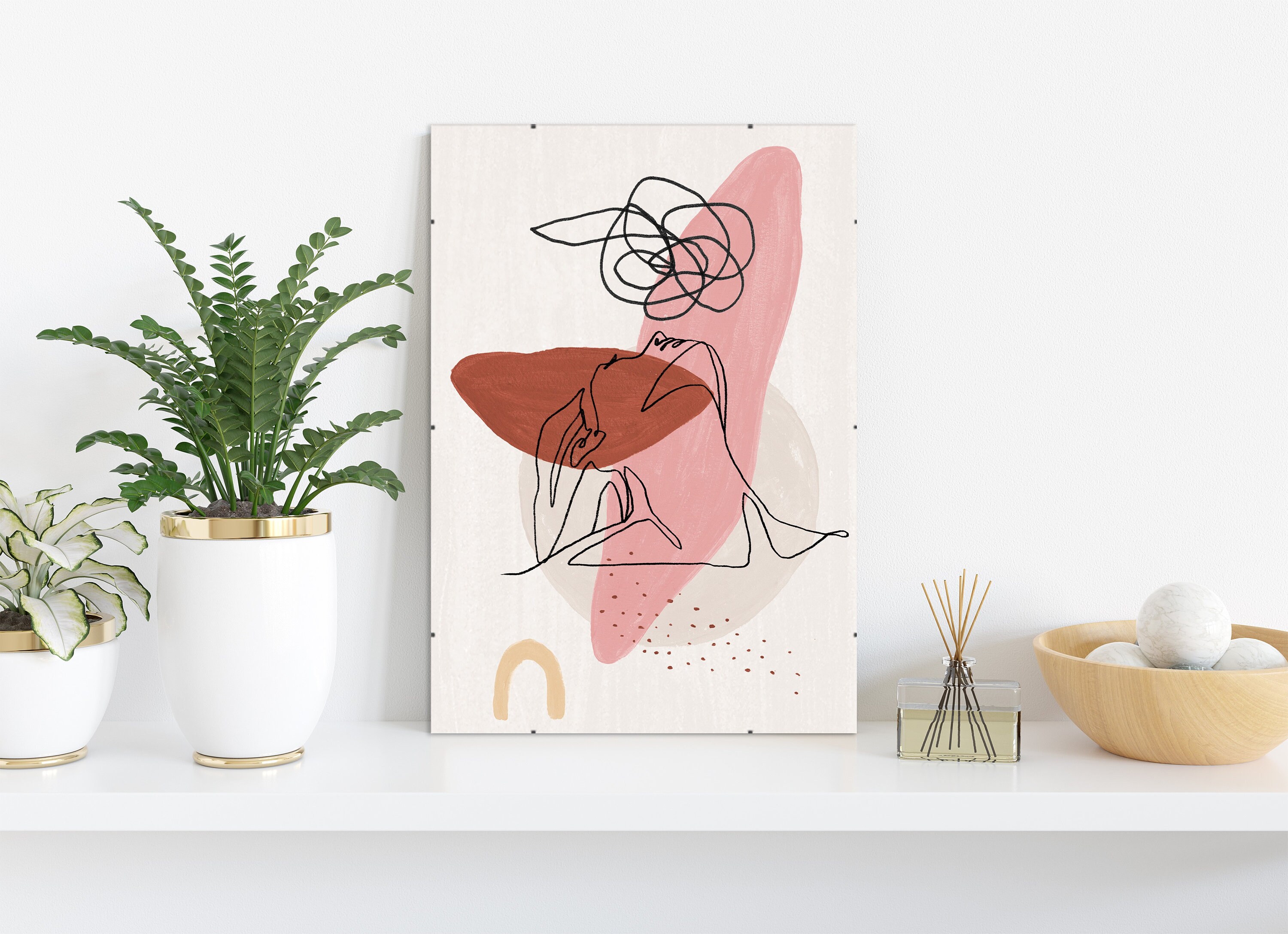 Woman Looking Up Line Art Line Drawing One Line Female | Etsy