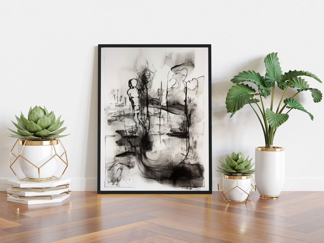 Abstract Ink Drawing | Expressive Figure Painting | Contemporary | Ink ...