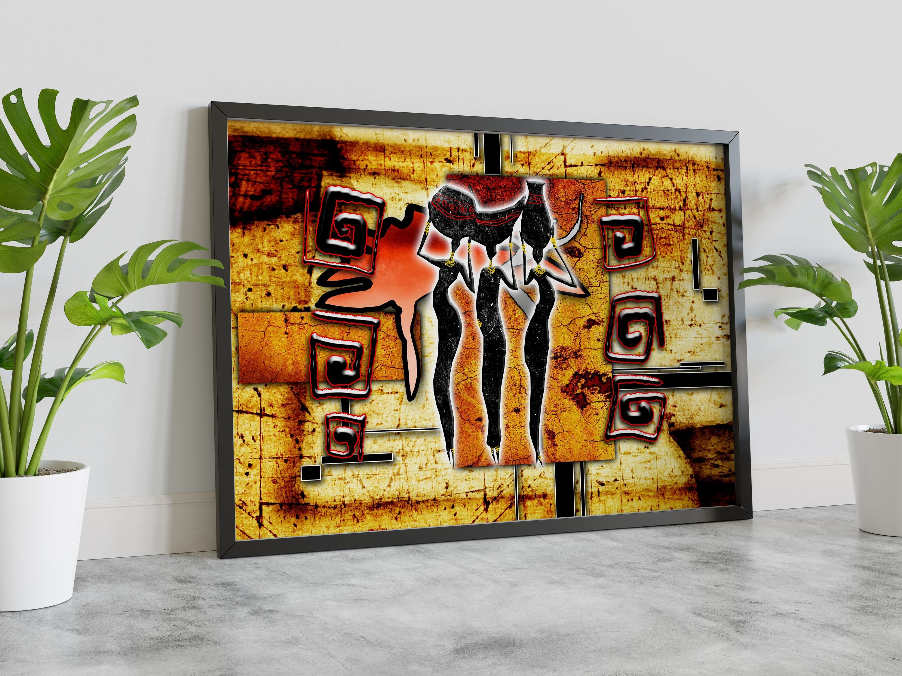 African Art Decor, Ethnic Tribal Art, Wall Art Decoration, Home Decor ...