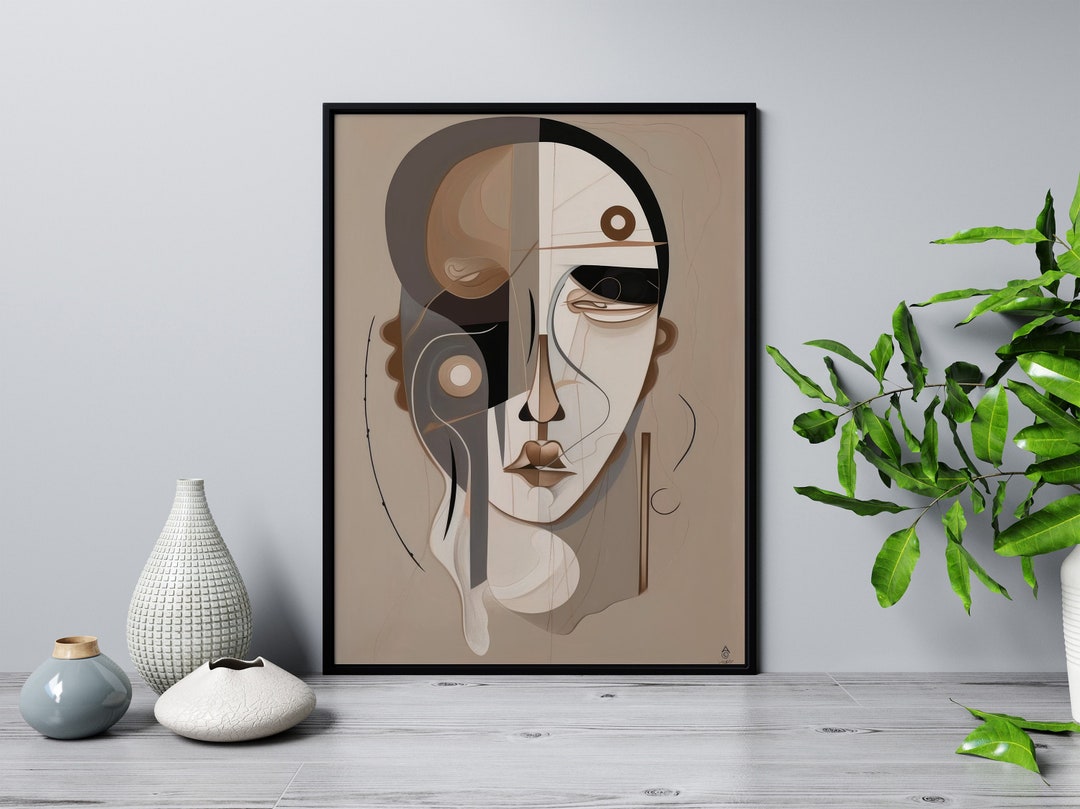 An Abstract Painting of a Woman's Face | Muted Tones | Surrealism ...