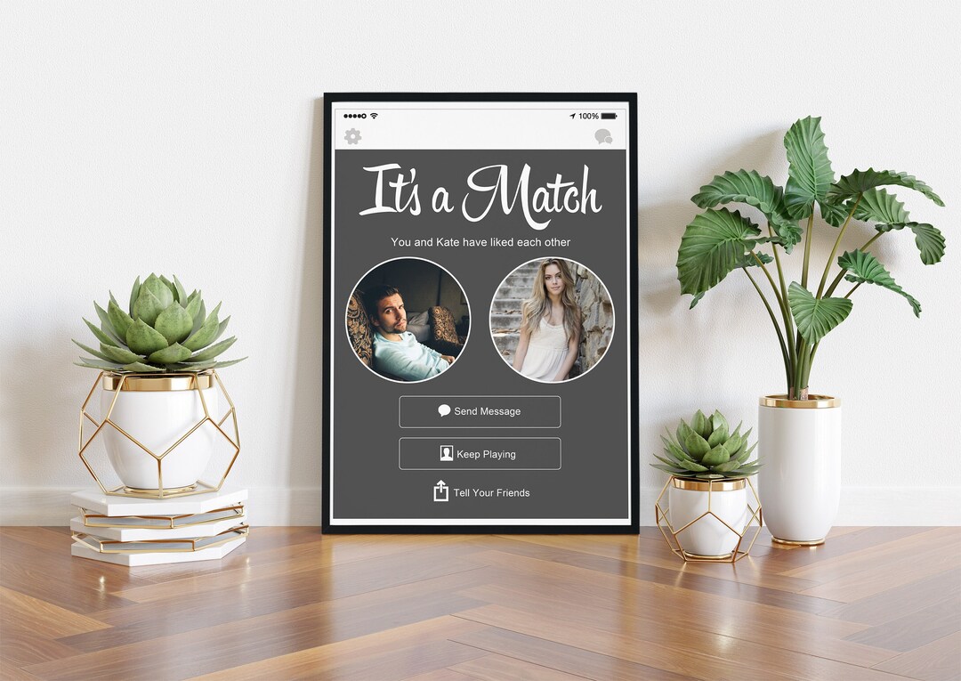 Personalized Perfect Match Poster With Photos, It's A Match, Weddings ...