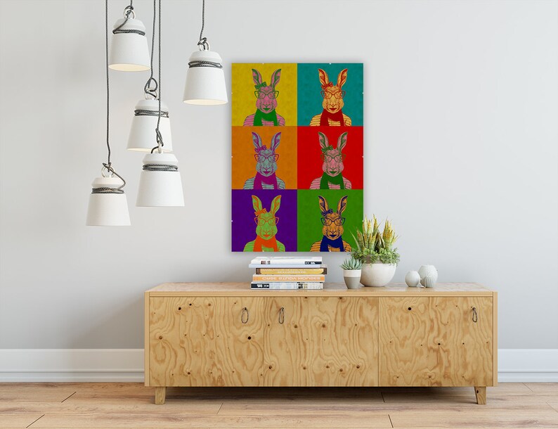 Andy Warhol Style, POP ART, Coloured Female Rabbit, Hipster Animal ...
