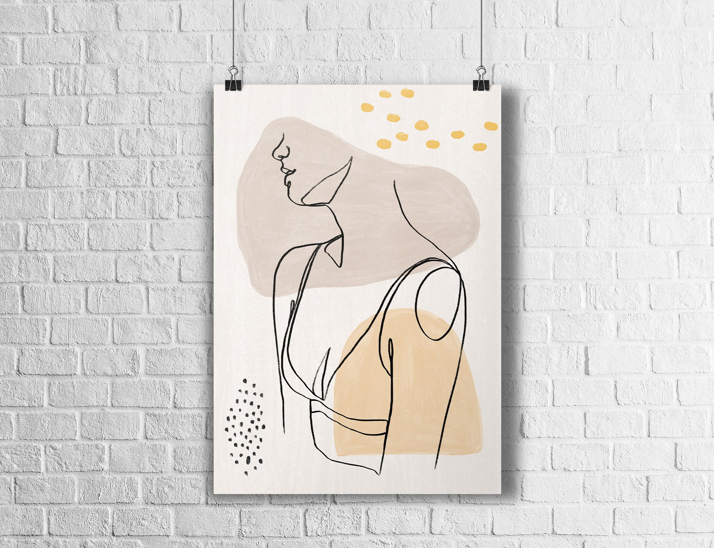 Single Line Woman Artwork Female Figure Body One Line Wall - Etsy