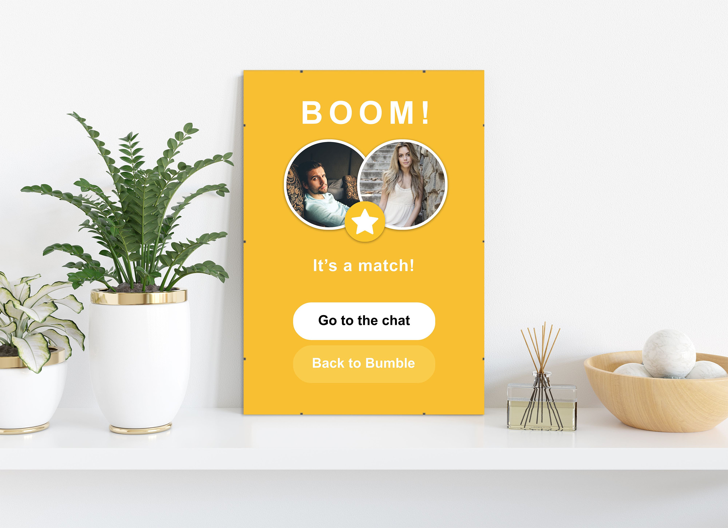 Personalized "it's A Match" Poster With Photos, Bumble Couple Print ...