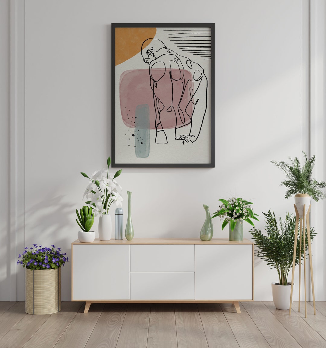 Muscular Man One Line Print, Man Back Art, Erotic Body Line Art, Wall ...