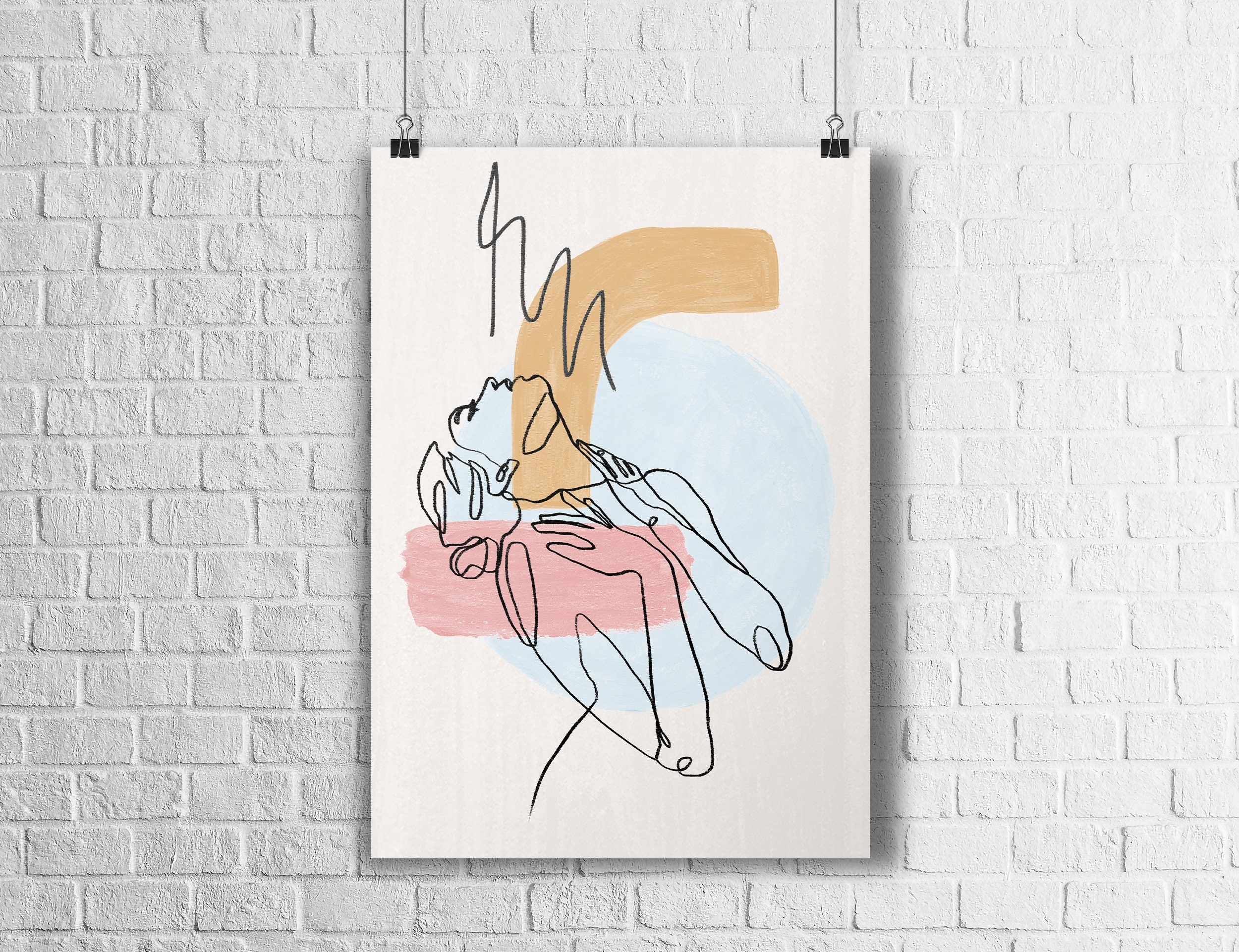 Woman Looking Up Line Art Line Drawing One Line Female - Etsy