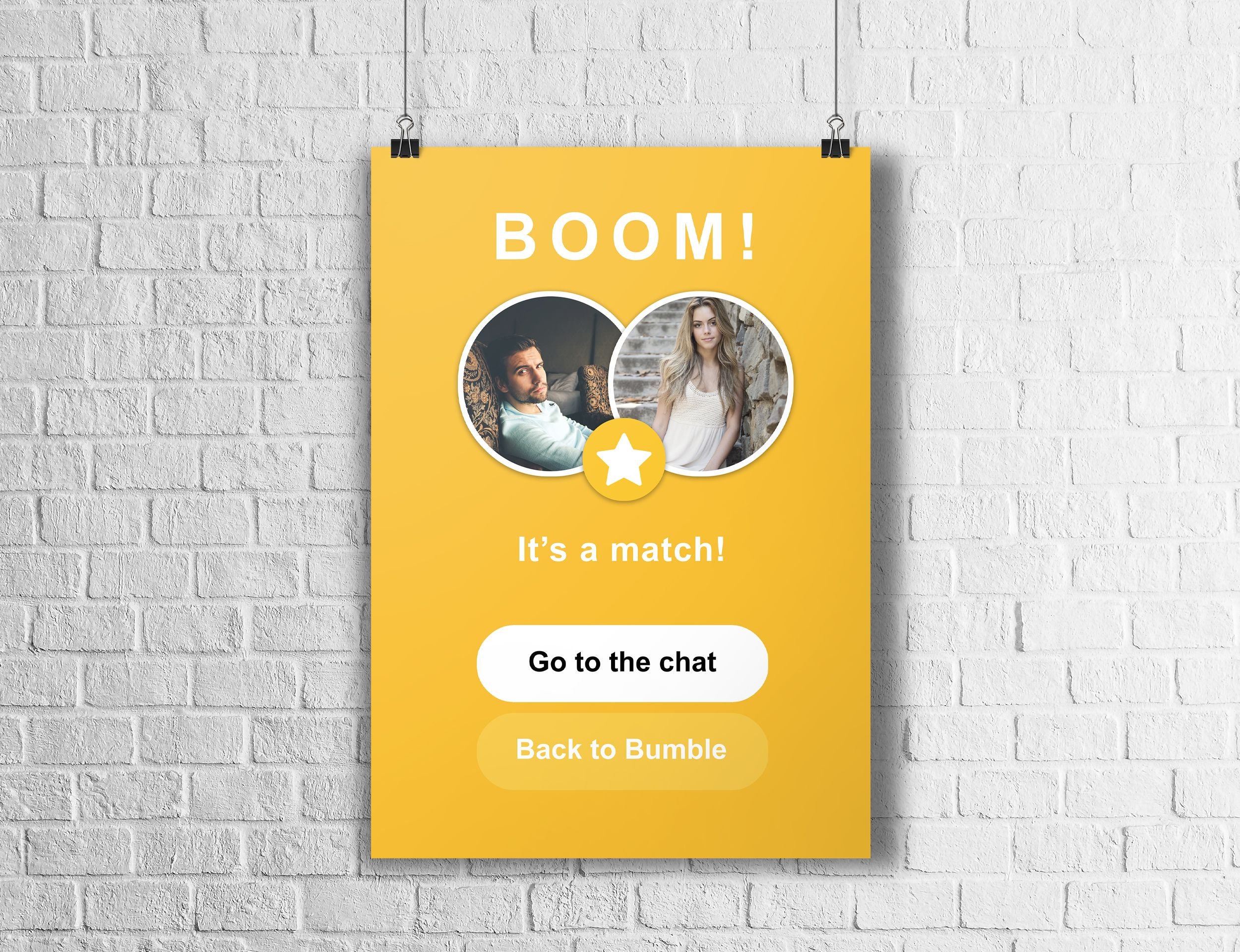 Personalized it's A Match Poster With Photos, Bumble Couple Print ...