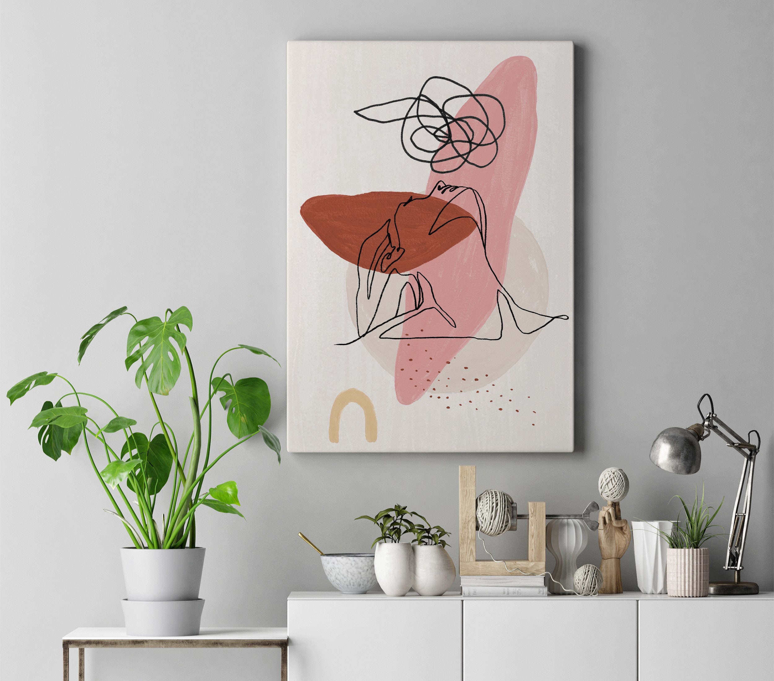 Woman Looking Up Line Art Line Drawing One Line Female | Etsy