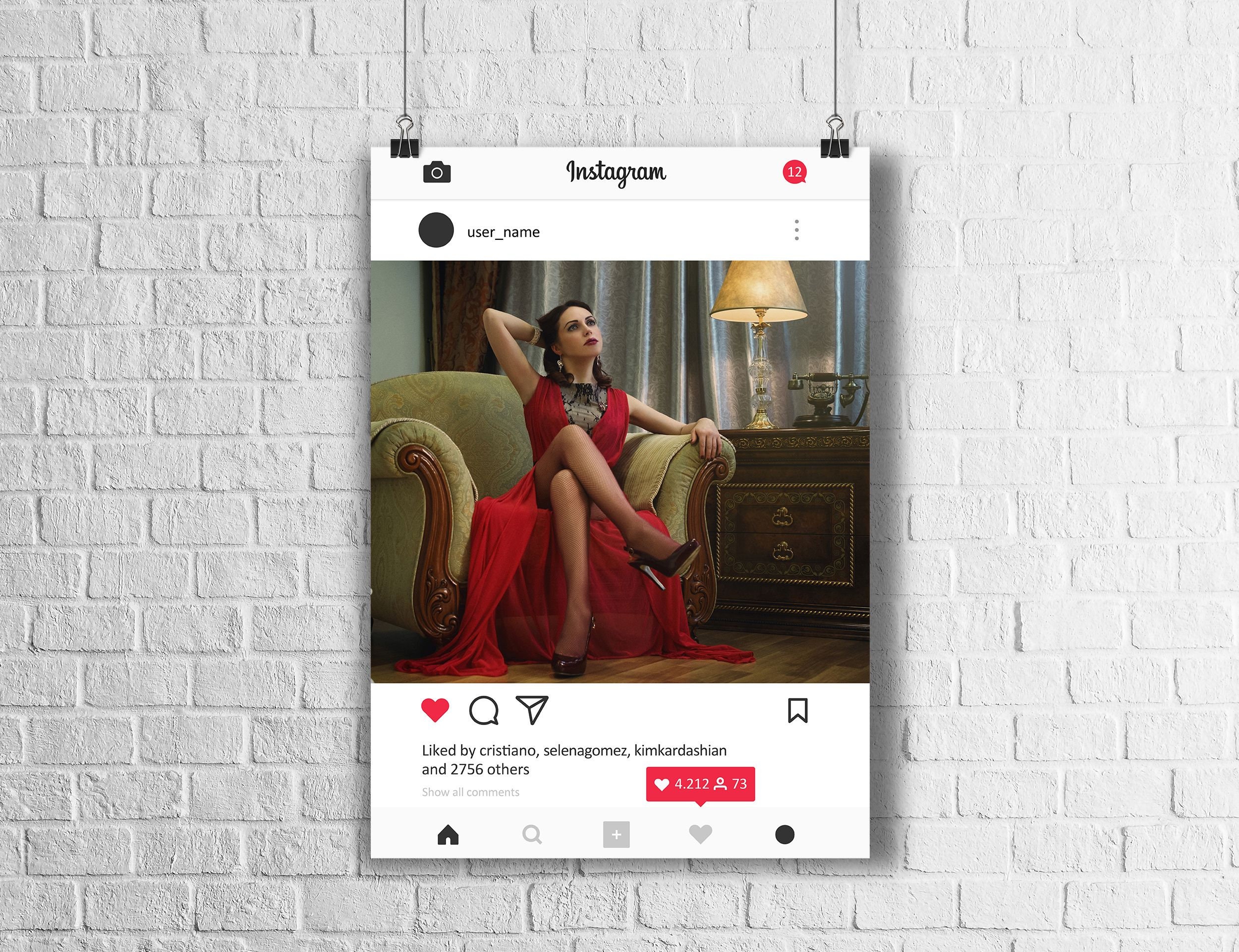 Printable Personalized Instagram Post Custom Gift With Photo - Etsy