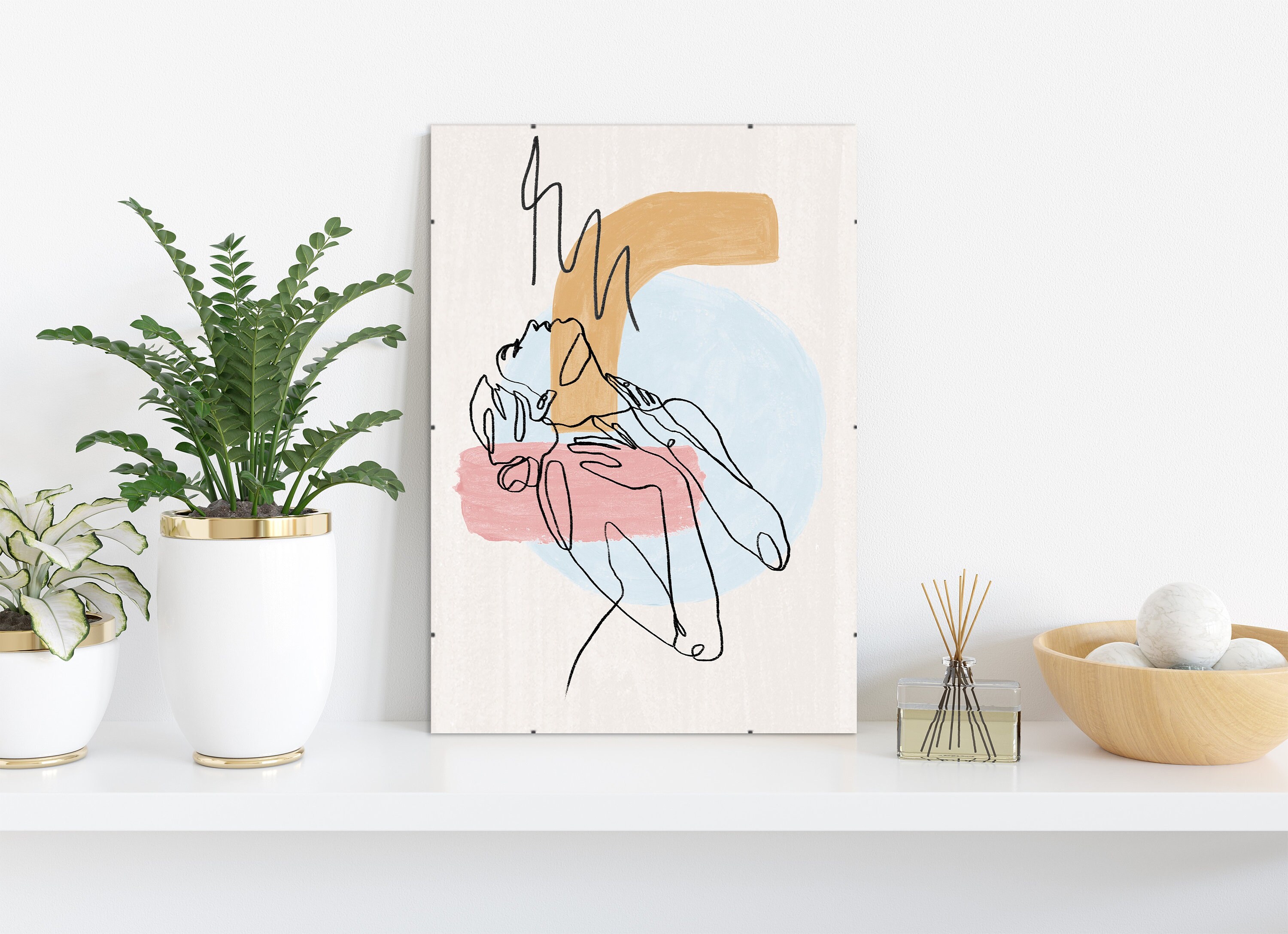Woman Looking Up Line Art Line Drawing One Line Female - Etsy