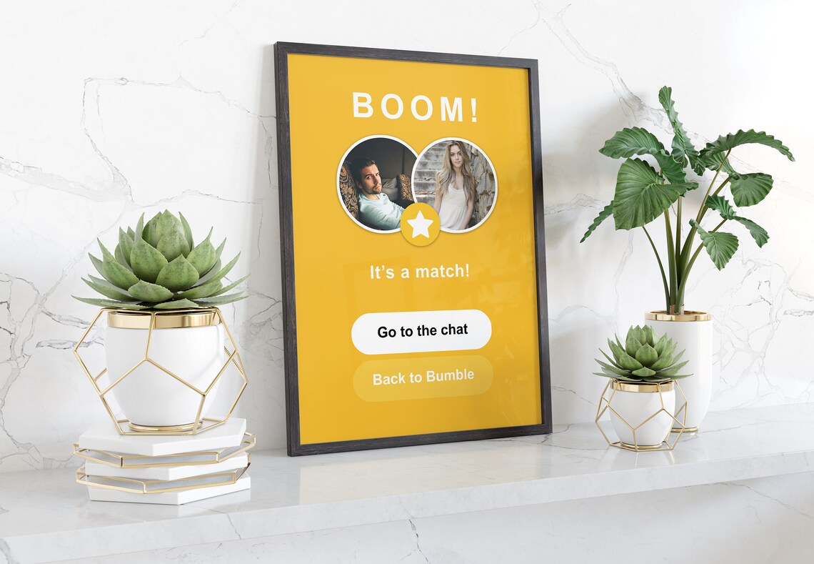 Personalized "it's A Match" With Photos, Bumble Couple, Bumble Gift ...