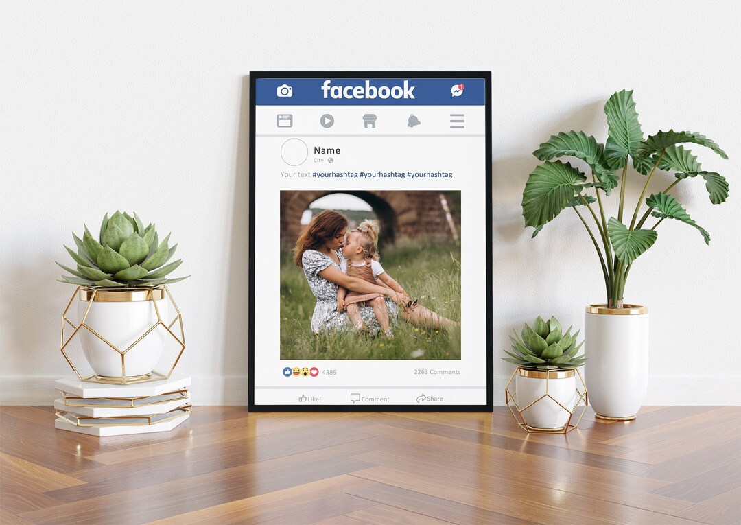 Personalized Facebook Style Print, Custom Gift Print With Photo ...
