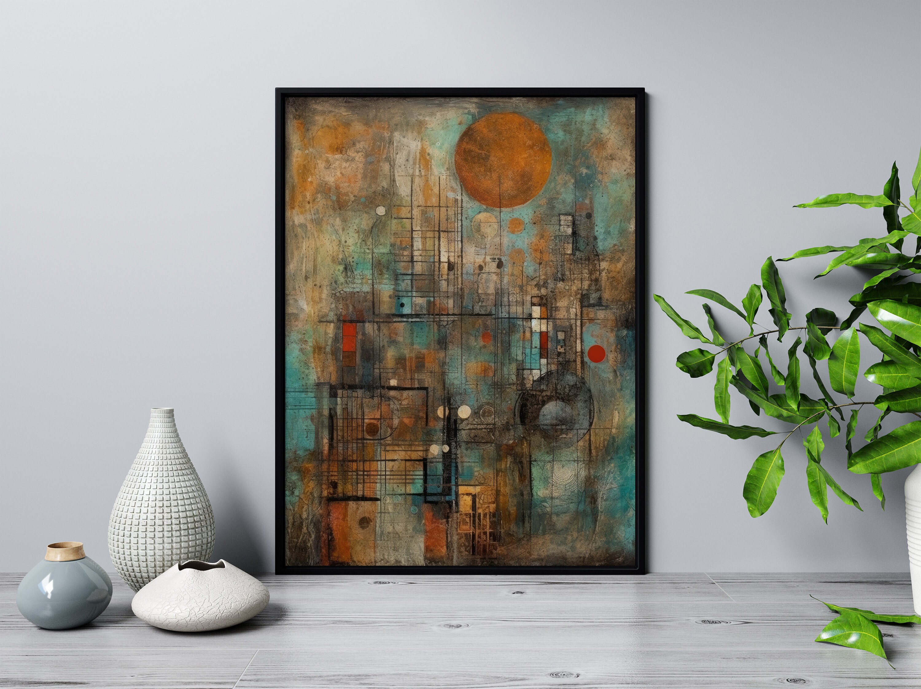 An Abstract Painting | Industrial Forms | Layered and Textured Mixed ...